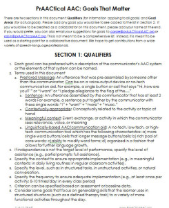 Writing Goals for AAC Learners : PrAACtical AAC