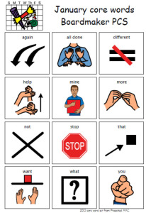 Materials for Modeling January Core Words : PrAACtical AAC